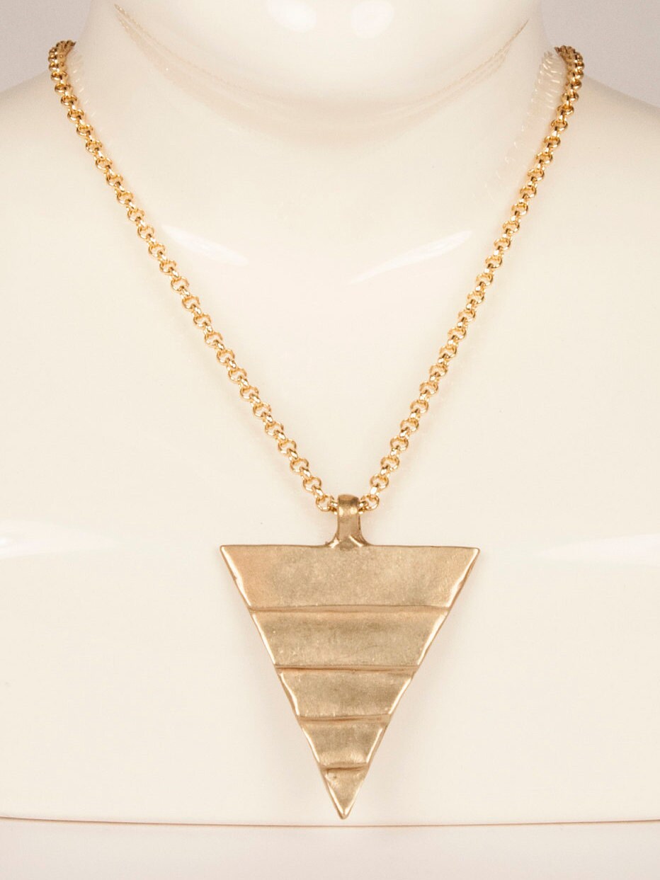 Cast Bronze Triangle Pyramid Amulet - Etsy
