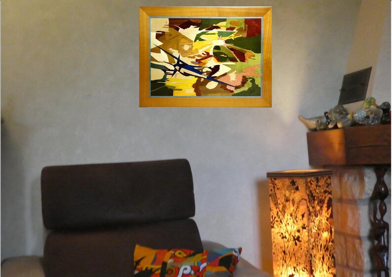 "supersonic" Wooden Marquetry Mural on Abstract Background - Etsy UK