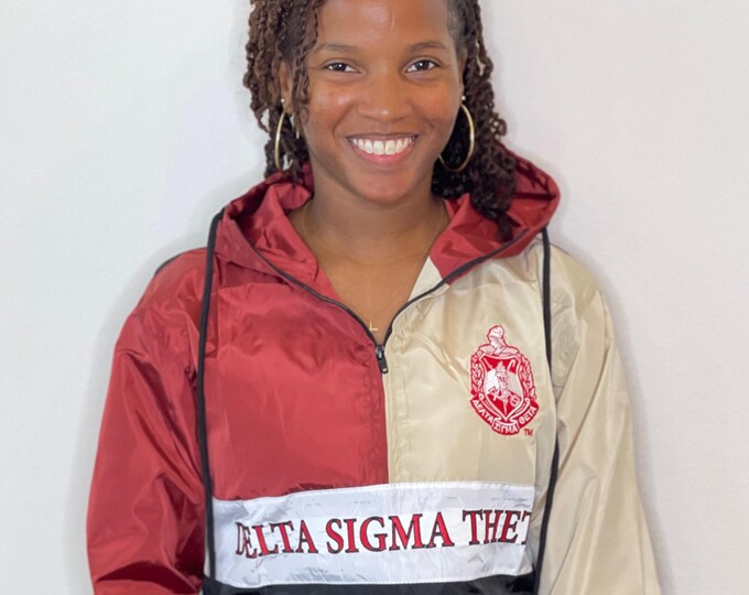 DST Color Block Quarter Zip Windbreaker | Delta Sigma Theta | Gift - Etsy