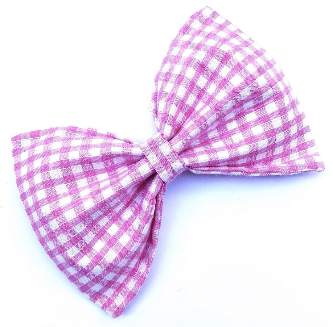 Pink Gingham Dog Bow Tie, Plaid Pet Dicky Bow, Dog Bowtie - Etsy