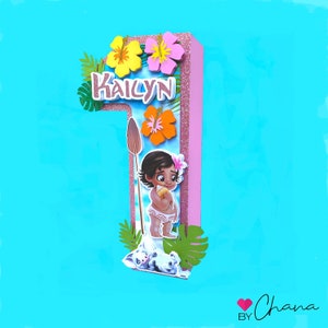 Moana 3D Numbers, Moana Birthday Decorations, Moana Party Decorations ...