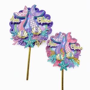 Mermaid Cake Topper, Mermaid Tail Topper, Under the Sea Cake Topper ...
