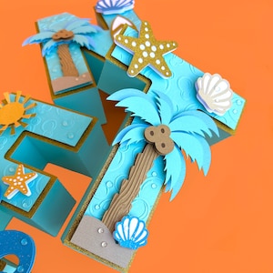 Surf 3D Letters, Surf Birthday Party, Surfs up Birthday Decor, Surfing ...