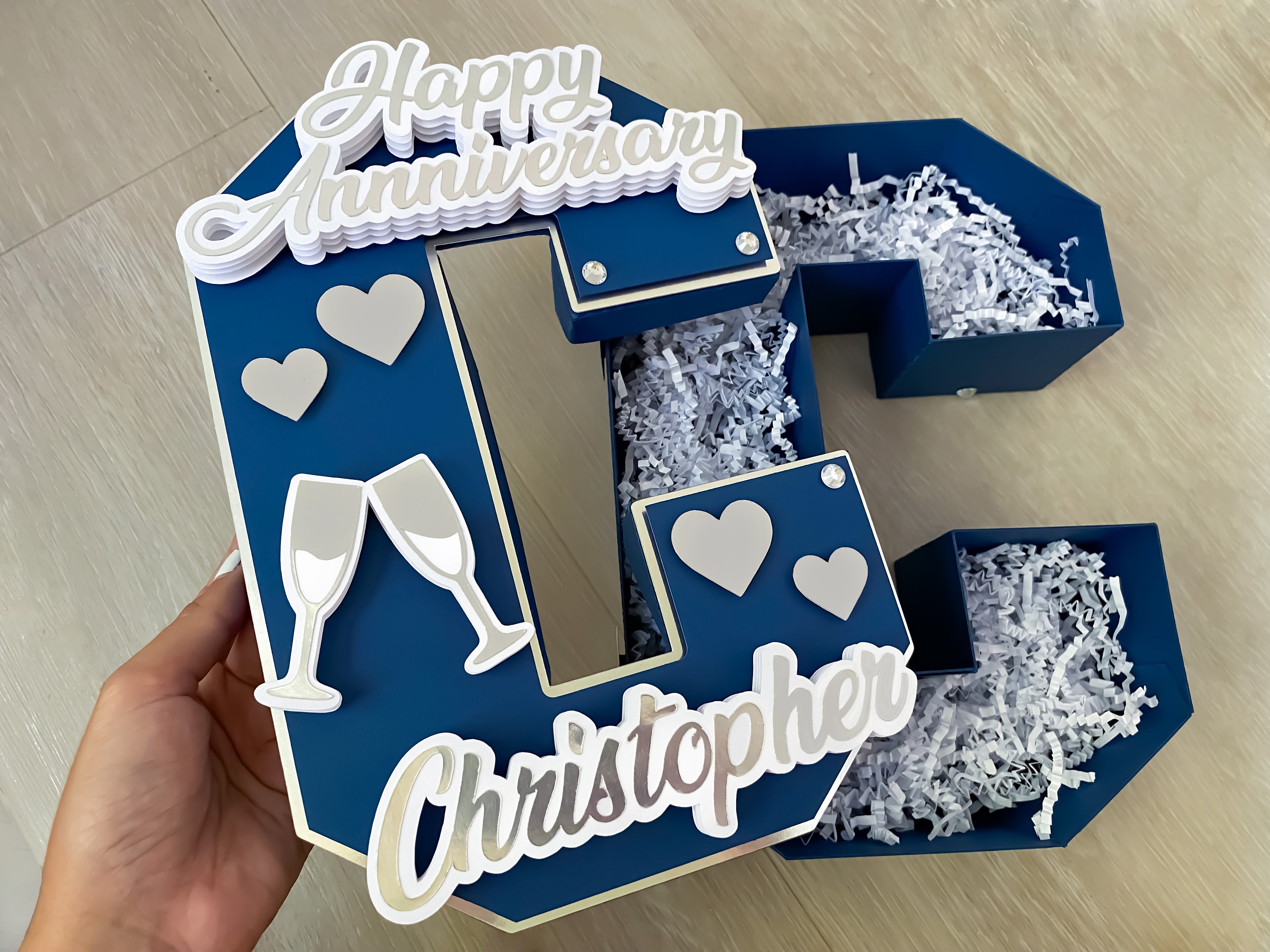 Anniversary Gift Box Fillable Number Box Anniversary Letter | Etsy