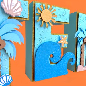 Surf 3D Letters, Surf Birthday Party, Surfs up Birthday Decor, Surfing ...