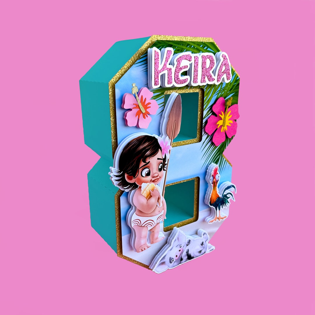 Moana 3D Numbers, Moana Birthday Decorations, Moana Party Decorations ...
