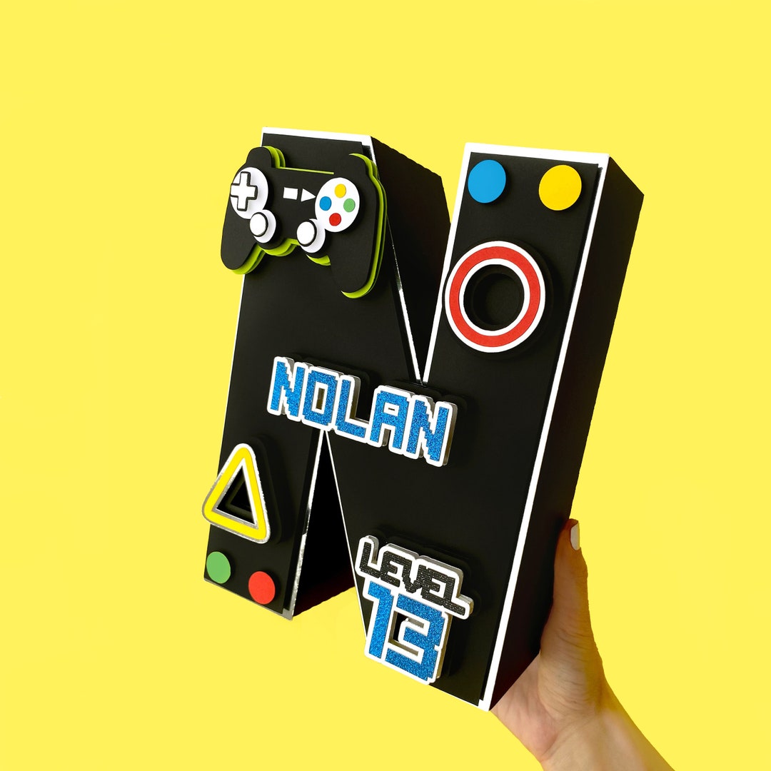 3D Letter Gamer, Gamer Birthday Party, Gamer Party Decorations, Gamer ...