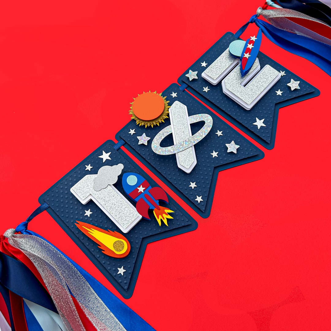 Space Highchair Banner, Space Birthday Party, Outer Space Birthday ...