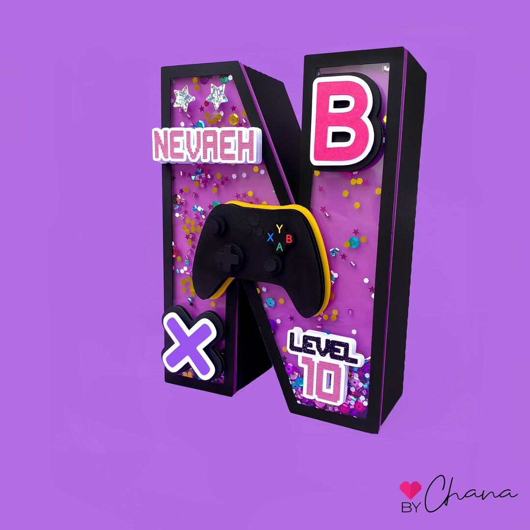 Gamer 3D Letter Gamer Girl Birthday Party Gamer Party - Etsy