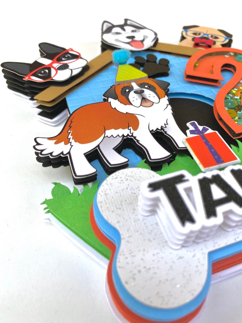 Dogs Cake Topper Puppy Birthday Party Puppy Party Decor - Etsy