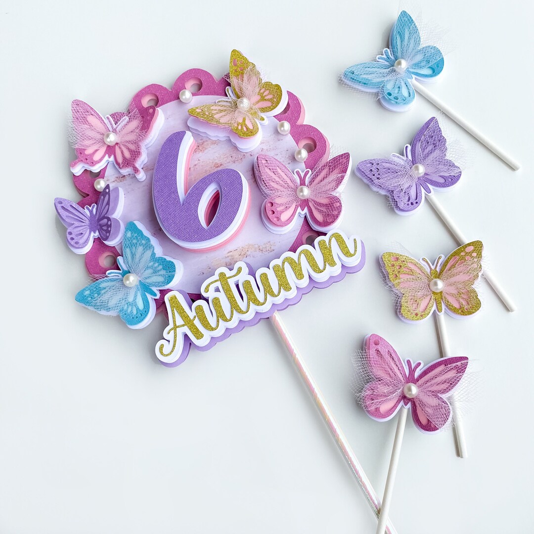 Butterfly Cake Topper Butterfly Party Decoration Butterfly - Etsy