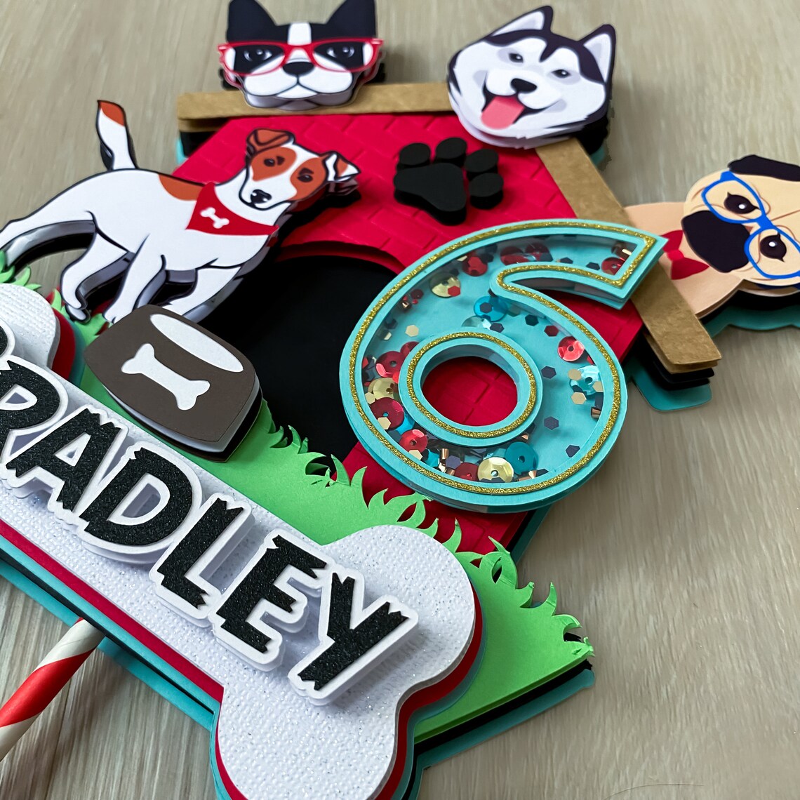 Dogs Cake Topper, Puppy Birthday Party, Puppy Party Decor, Puppy Cake ...