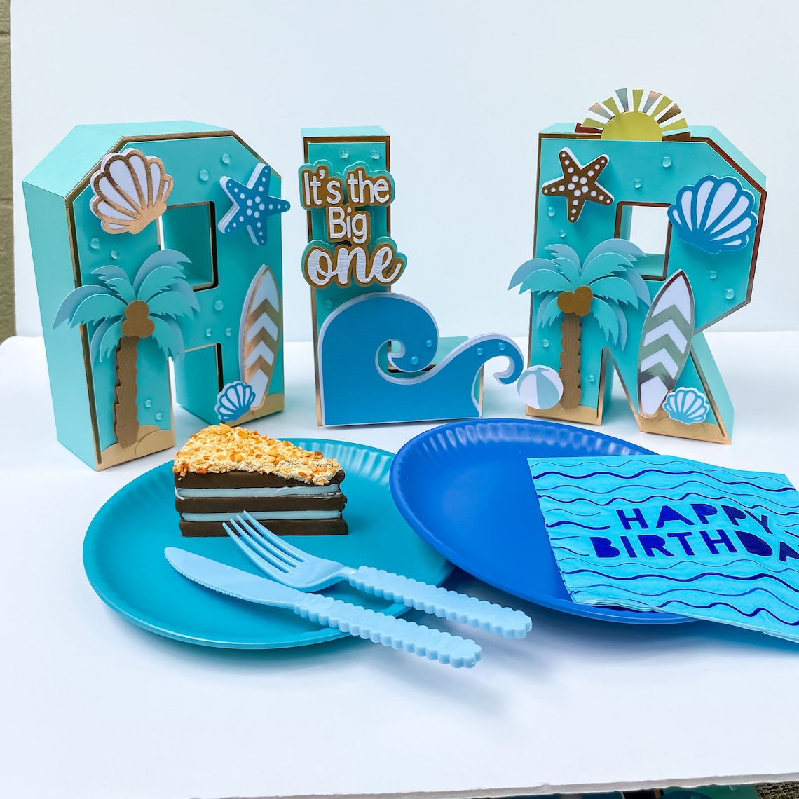 Surf 3D Letters, Surf Birthday Party, Surfs up Birthday Decor, Surfing ...