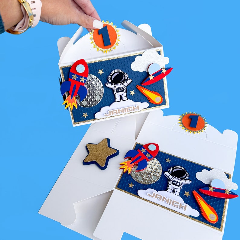 Space Gable Boxes, Space Theme Favor Boxes, Space Party Favors, Space ...