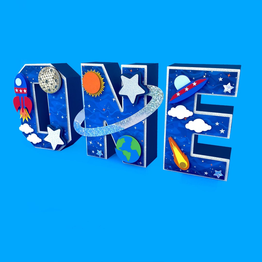 Outer Space 3D Letters, Space Birthday Party, Astronaut Birthday Decor ...