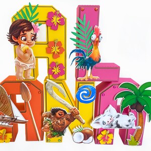 Moana 3D Numbers Moana Birthday Decorations Moana Party - Etsy