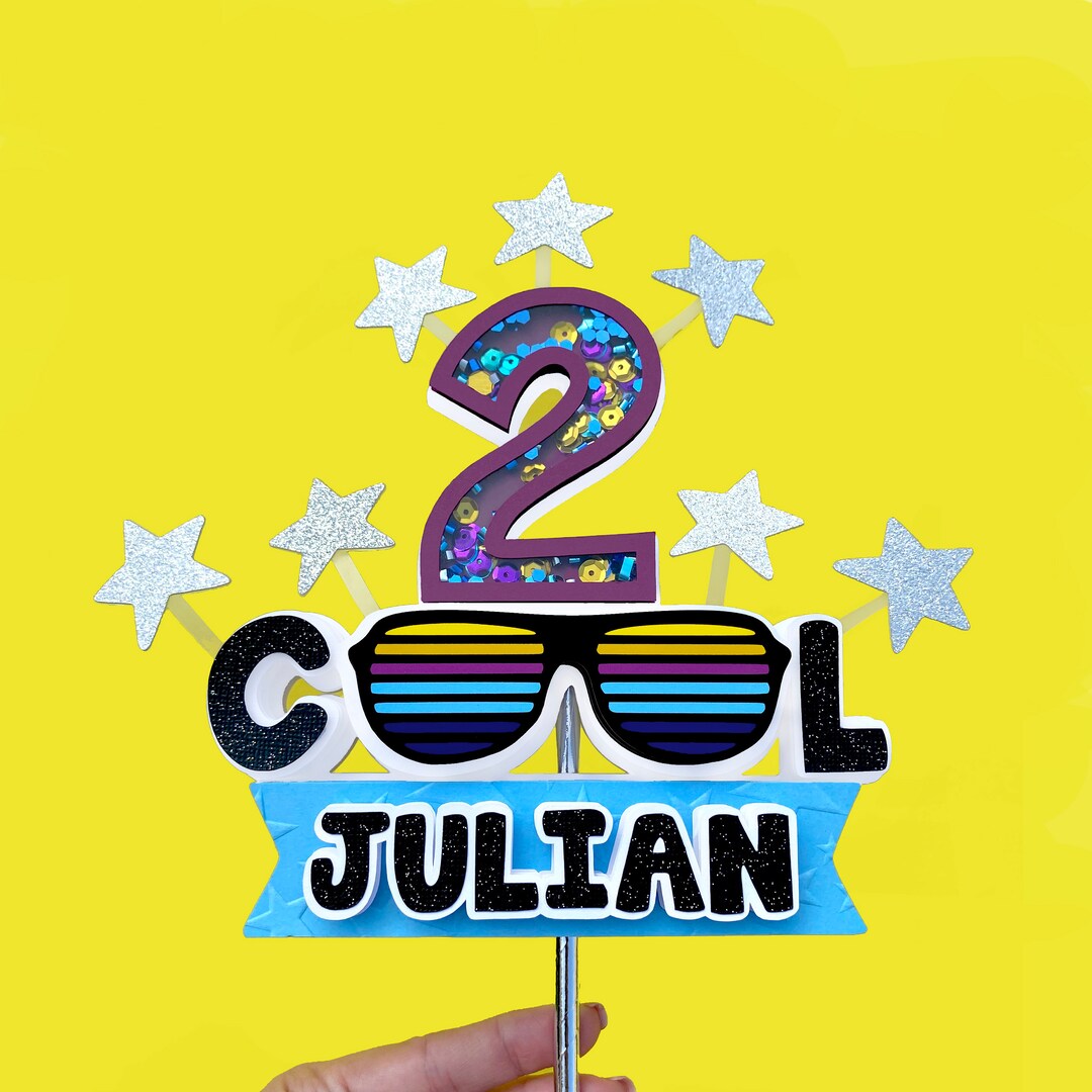 Two Cool Cake Topper, Two Cool Birthday Decor, Birthday Party ...