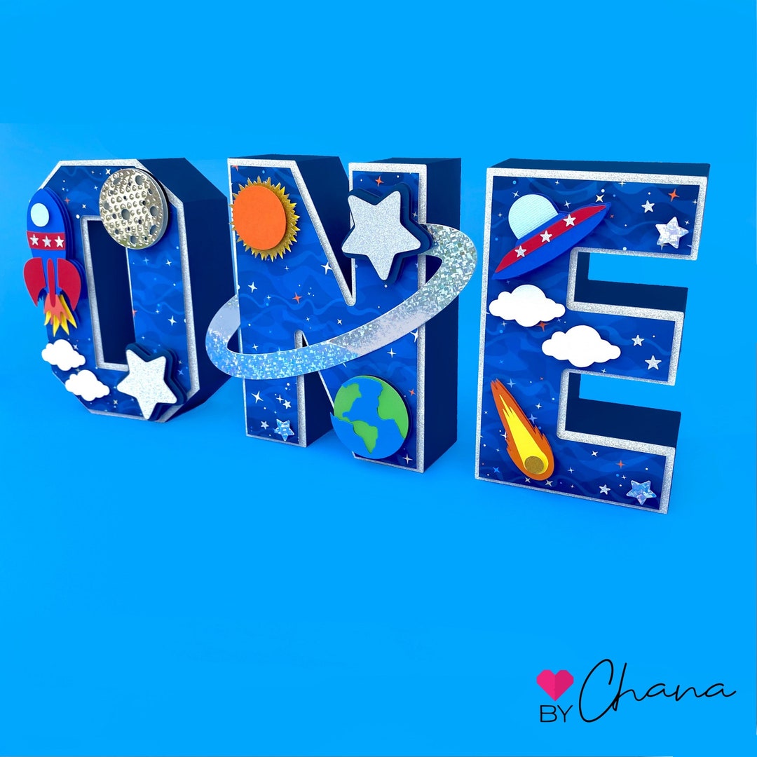 Outer Space 3D Letters Space Birthday Party Astronaut - Etsy