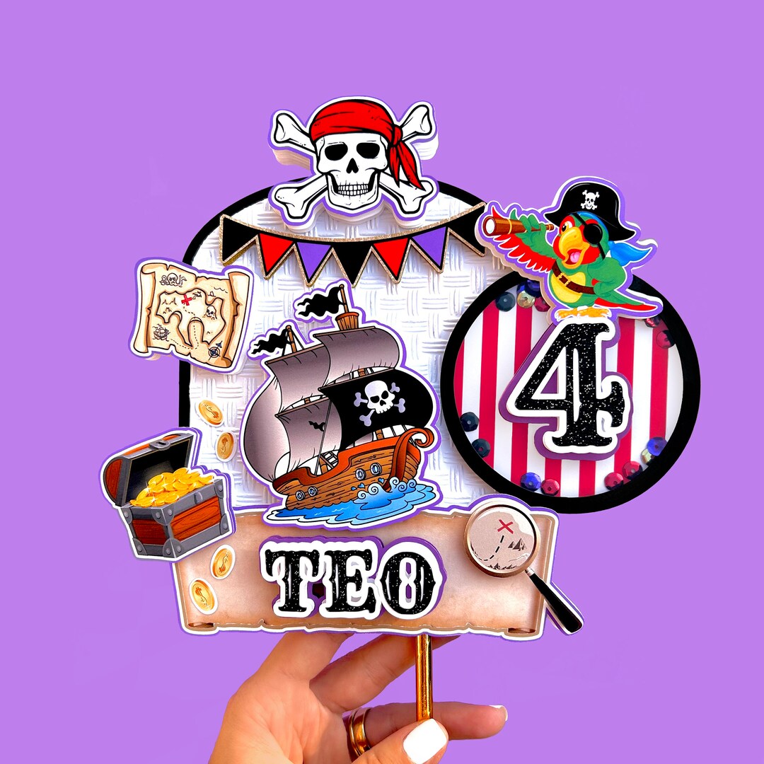 Pirate Cake Topper, Pirate Birthday, Pirate Theme Party, Pirate ...