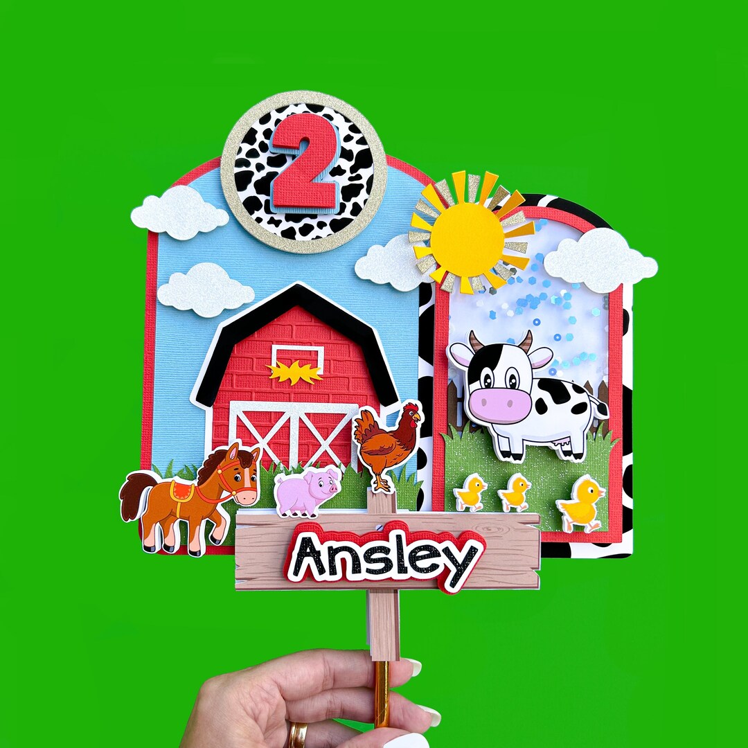 Farm Cake Topper, Farm Birthday Decoration, Farm Party Decor, Farm Baby ...
