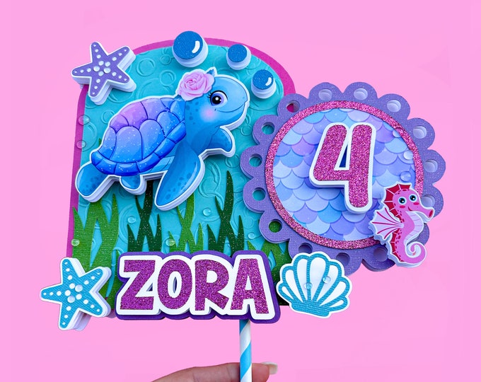 10 Pcs Turtle Cupcake Toppers - Charming Sea Turtle Cake Decorations ...