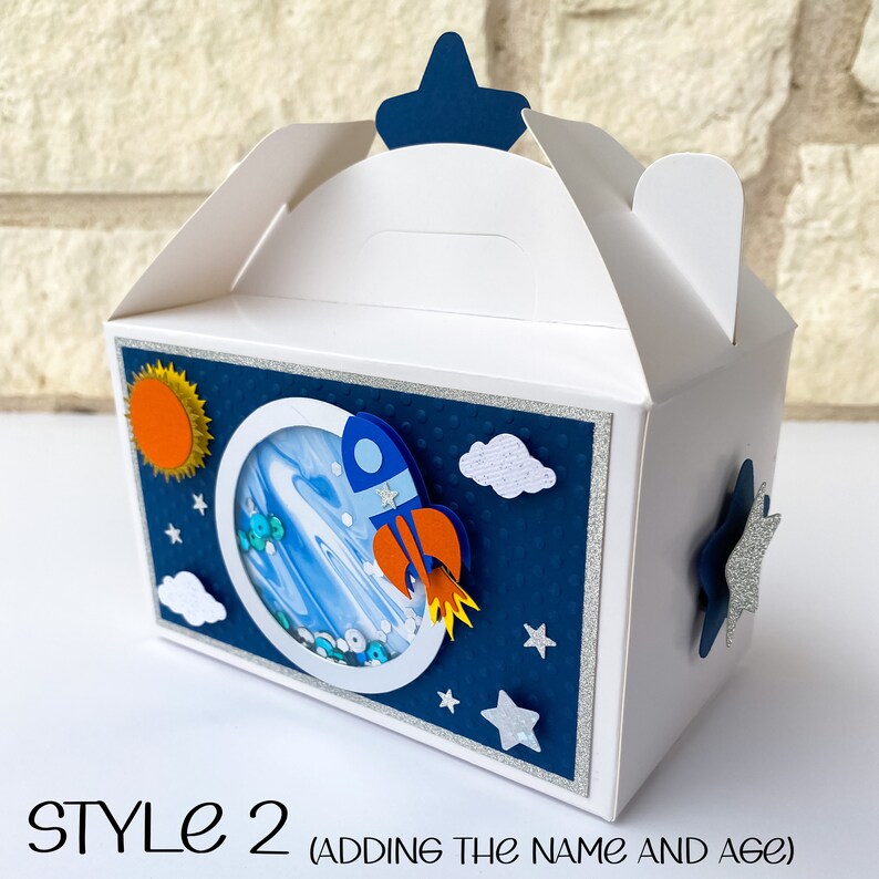 Space Gable Boxes Space Theme Favor Boxes Space Party - Etsy