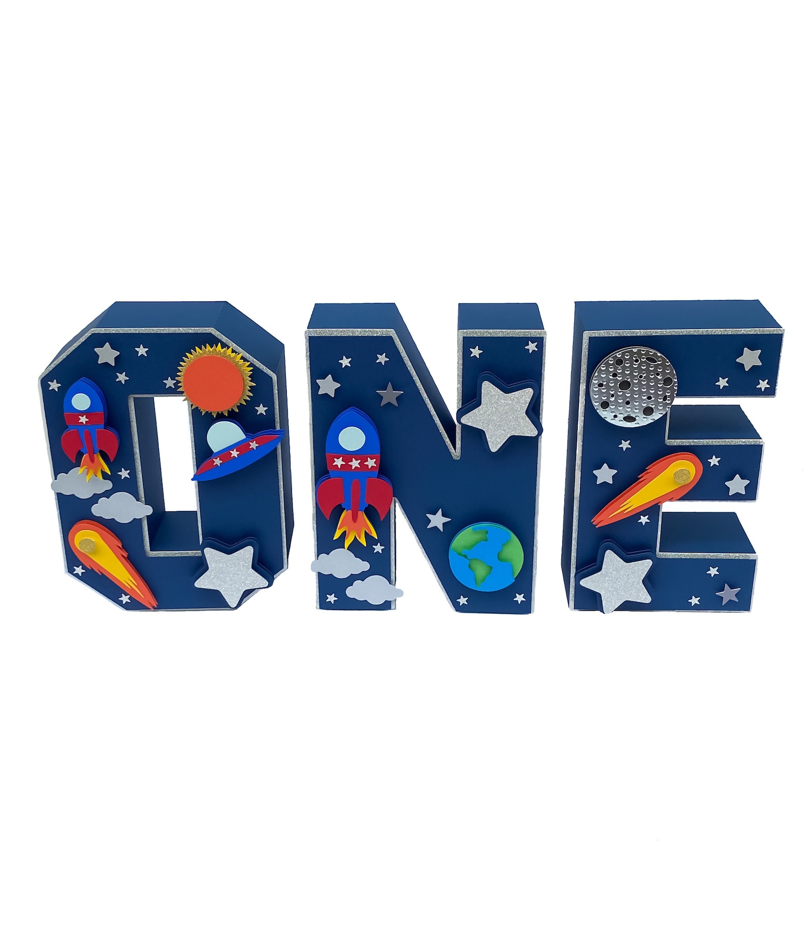 Outer Space 3D Letters Space Birthday Party Astronaut - Etsy