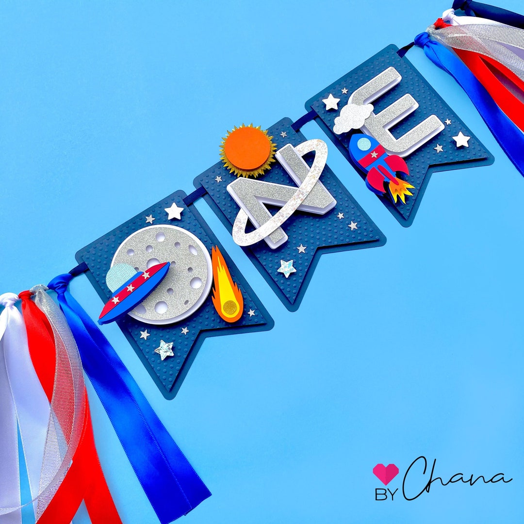 Space Banner, Space Birthday Party, Astronaut Birthday Decor, One ...