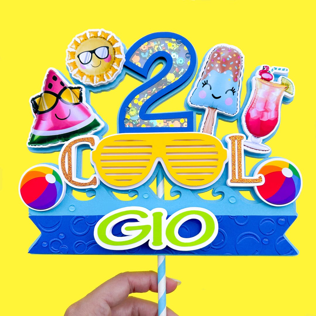 Two Cool Cake Topper, Two Cool Birthday Decor, Birthday Party ...