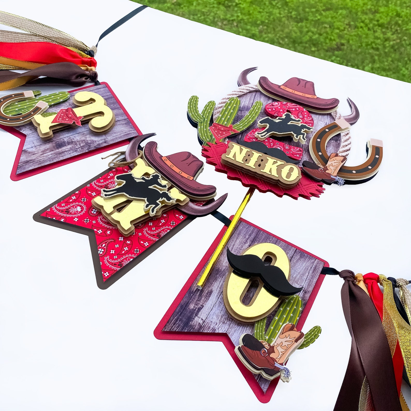 Rodeo Banner, Western Banner, Cowboy Banner, TWO Rodeo Banner, Rodeo ...