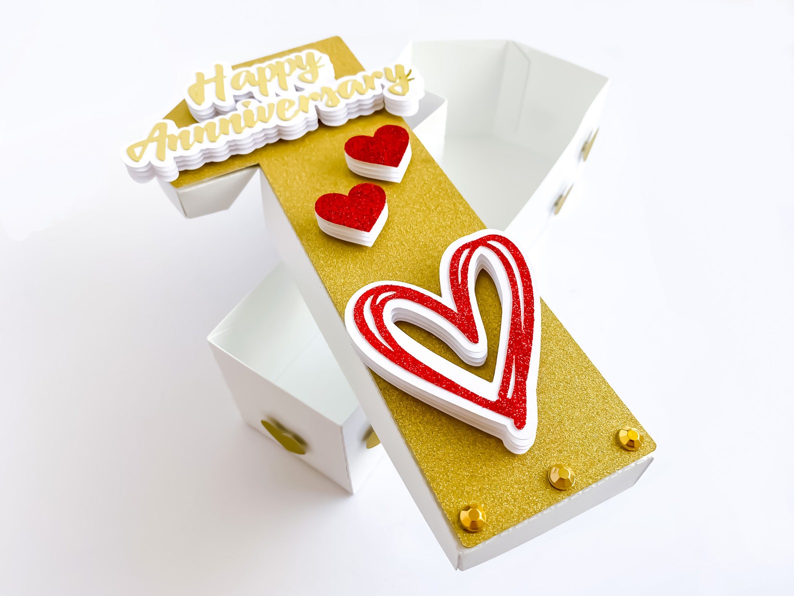 Anniversary Gift Box Fillable Number Box Anniversary Letter | Etsy