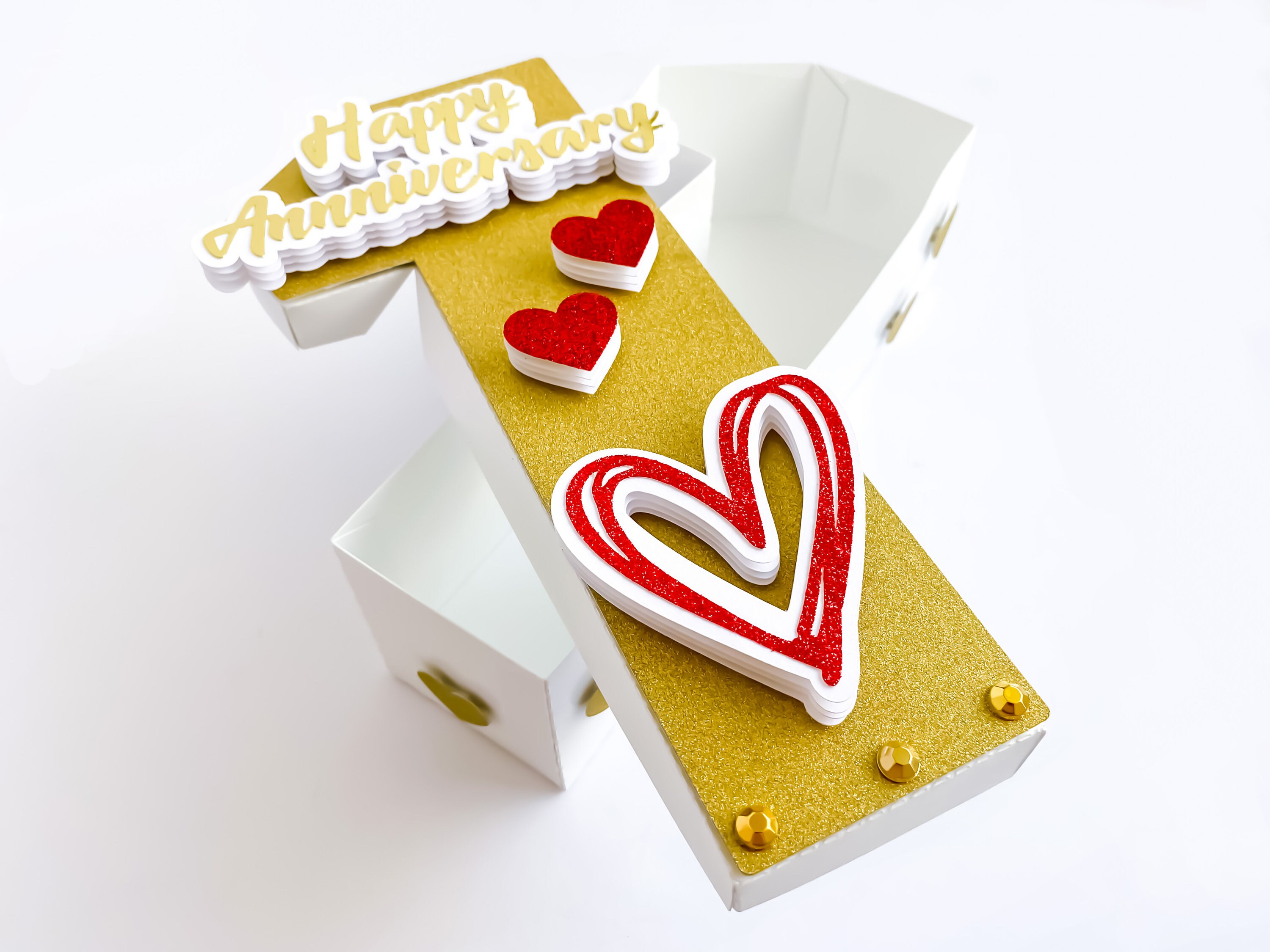 Anniversary Gift Box Fillable Number Box Anniversary Letter | Etsy