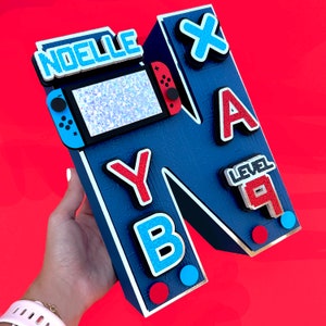 Switch 3D Letter, Gamer Birthday Party, Gamer Party Decorations, Gamer ...