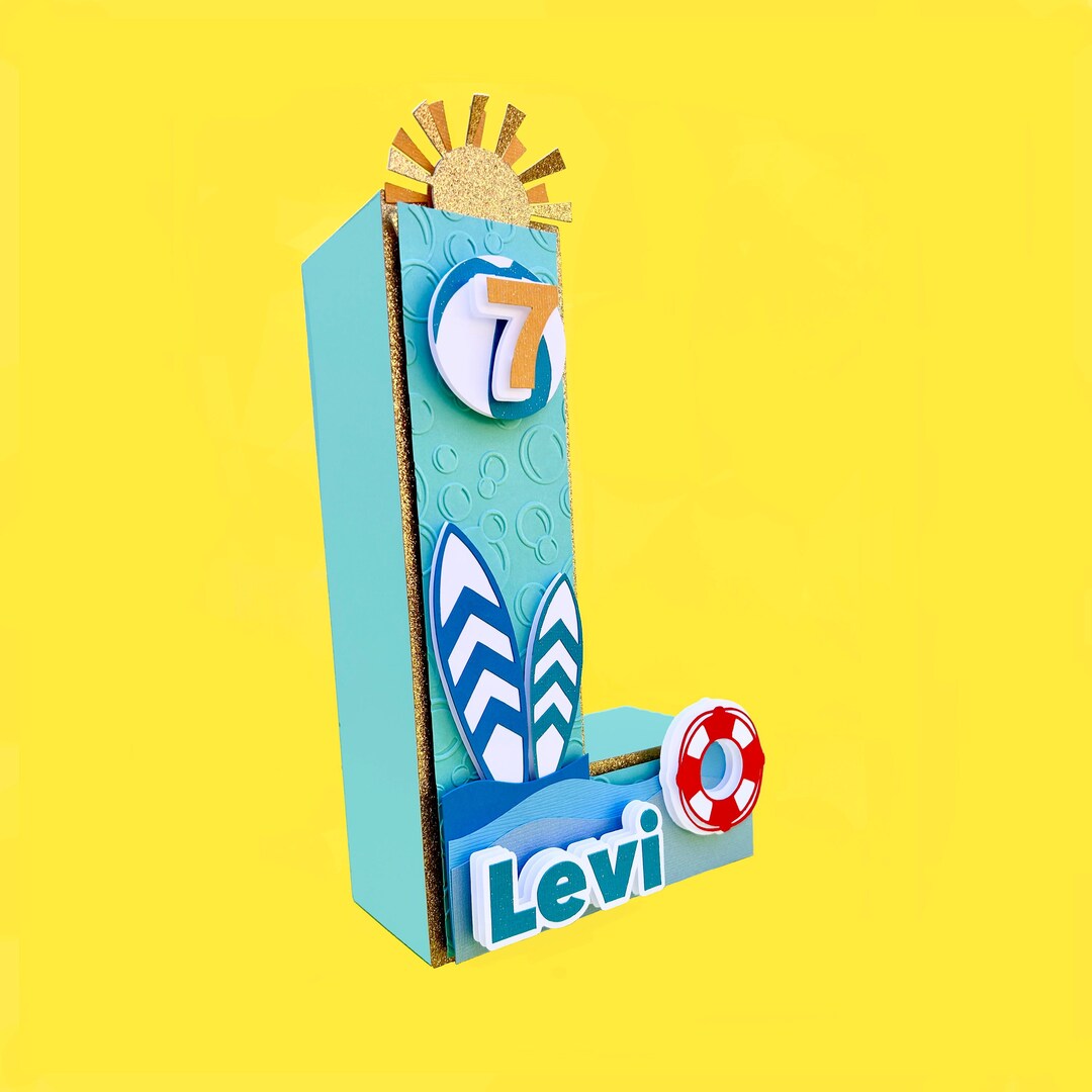 Surf 3D Letters, Surf Birthday Party, Surfs up Birthday Decor, Surfing ...