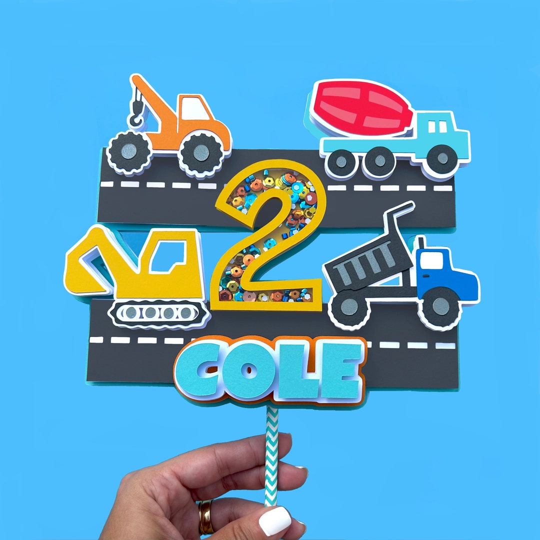 Trucks Cake Topper, Trucks Birthday Party, Transportation Cake Topper ...