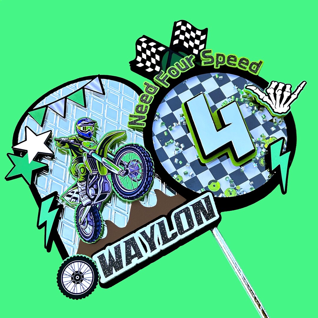 Motocross Cake Topper, Dirt Bike Cake Topper, Motocross Theme Party ...