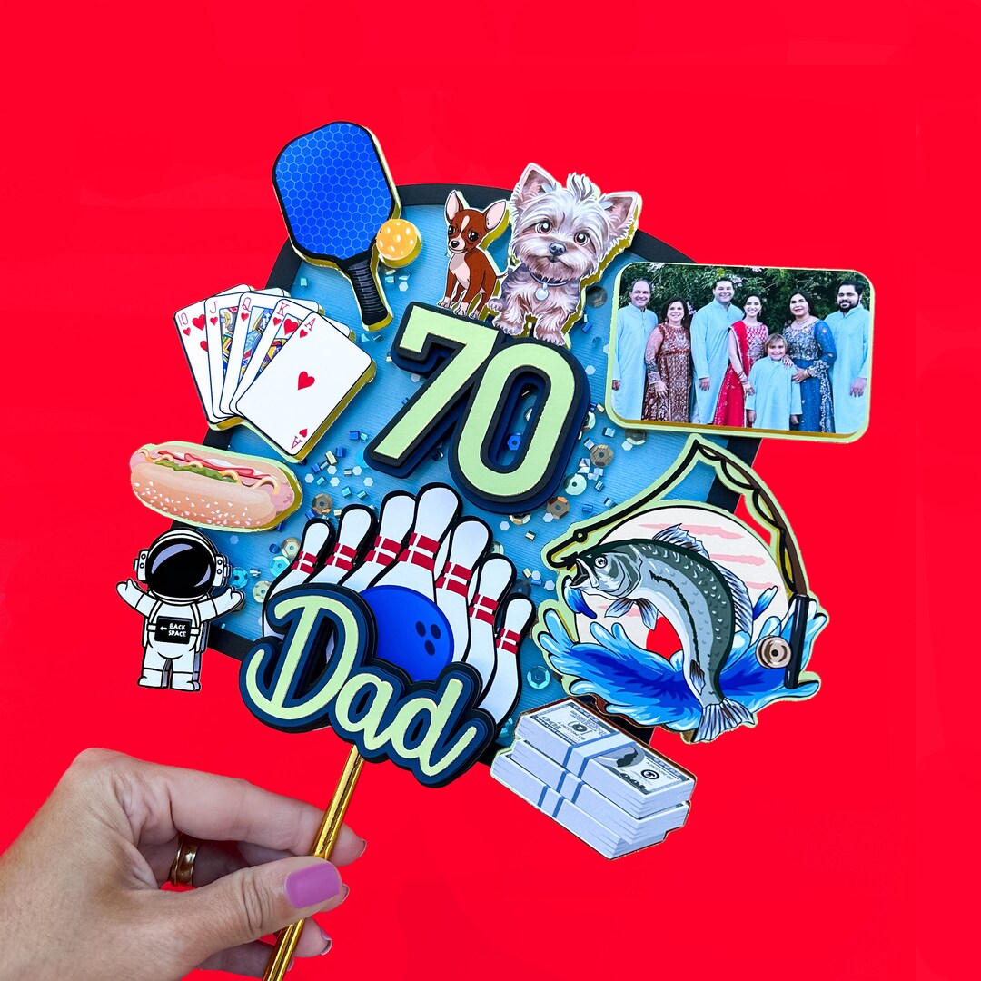 Dad Cake Topper, Happy Birthday Dad, Best Dad Cake Topper, Father Cake ...