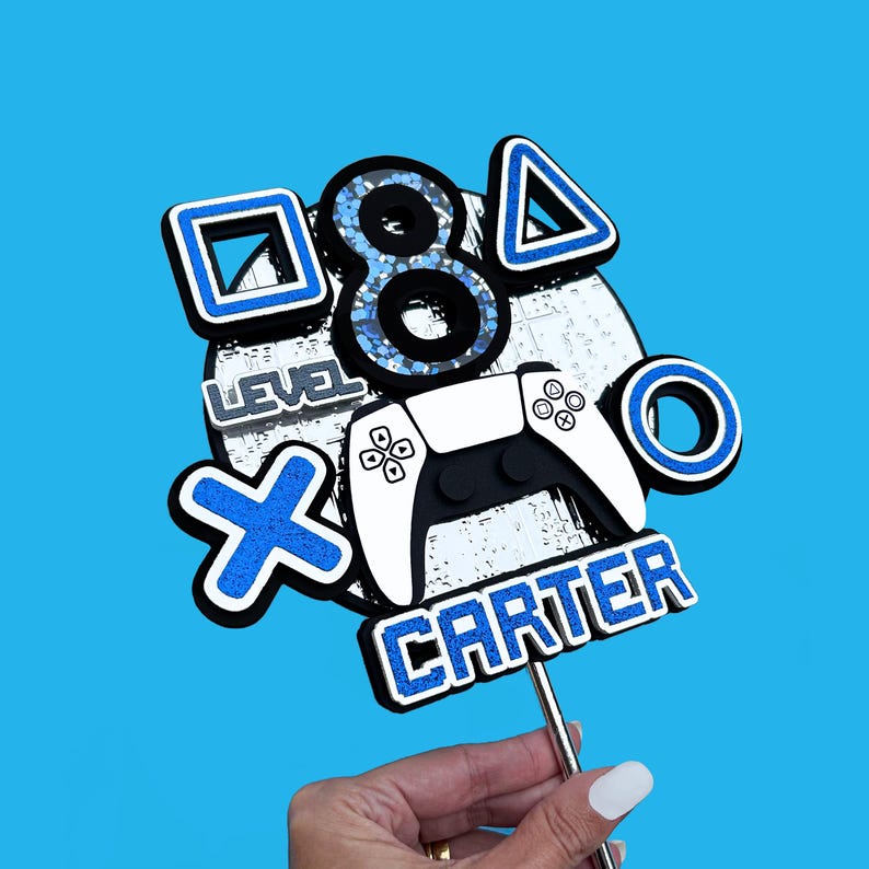 PS5 Cake Topper, Gamer Birthday Party, Gaming Cake Topper Birthday ...