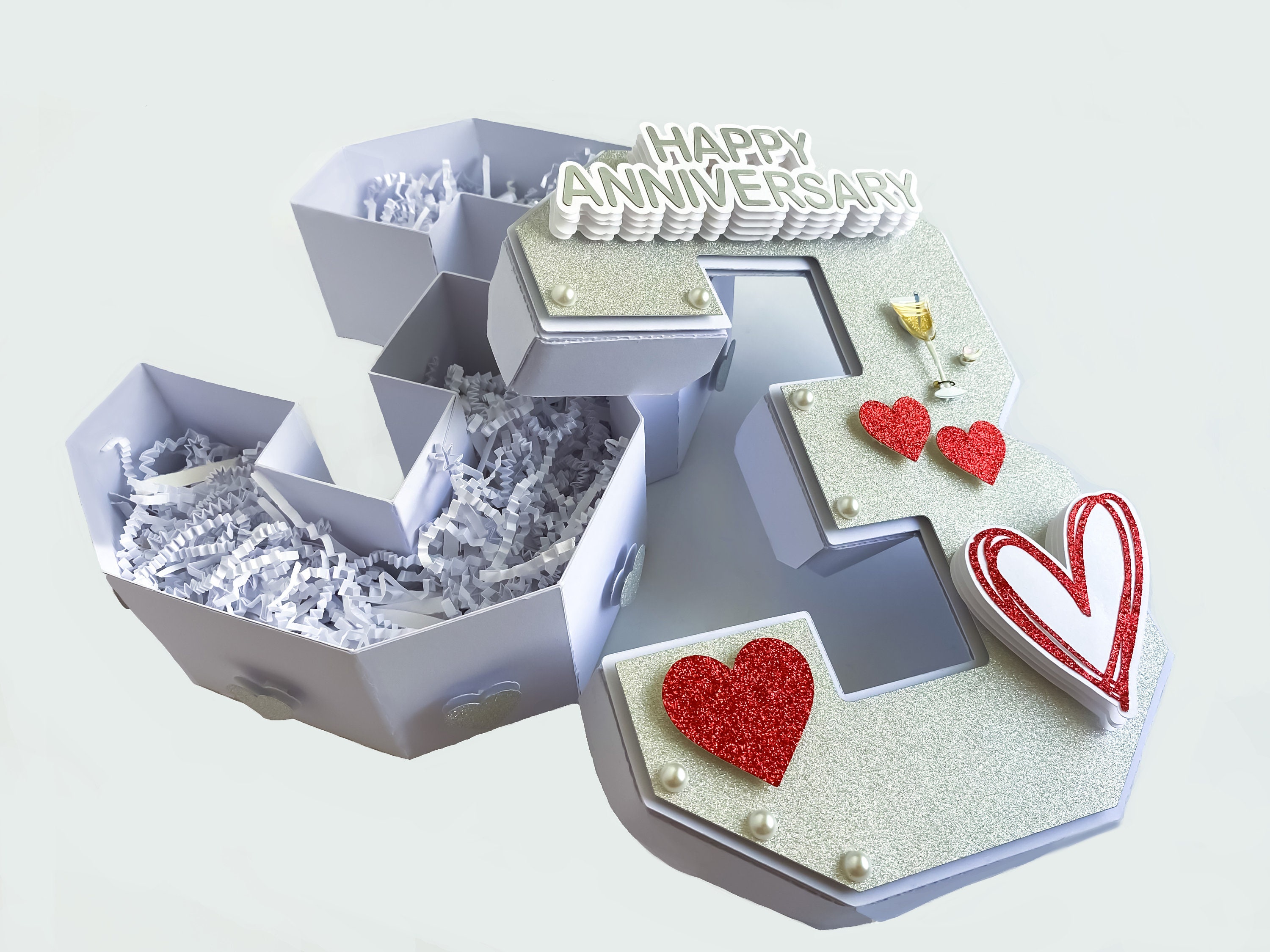 Anniversary Gift Box Fillable Number Box Anniversary Letter | Etsy