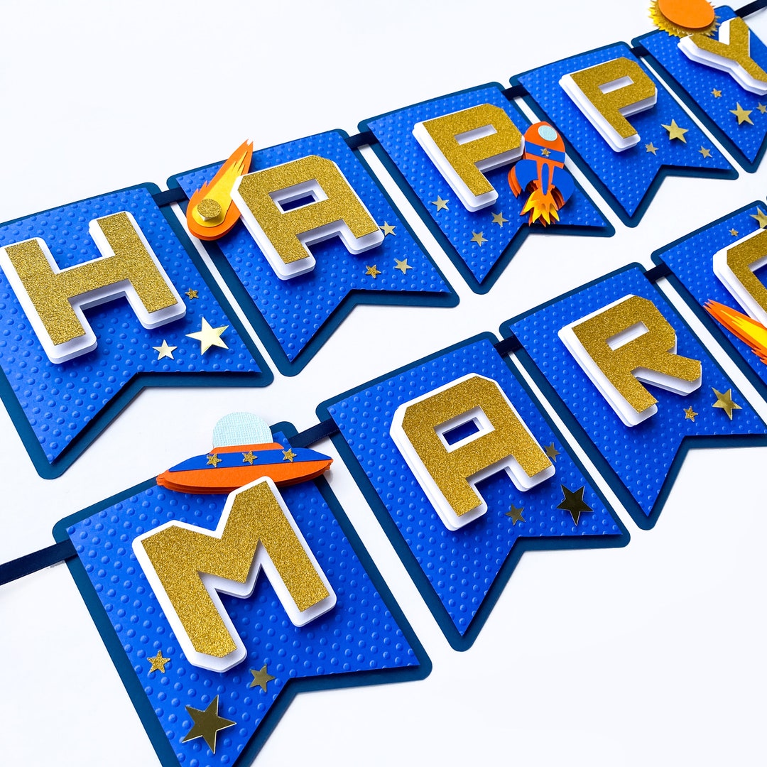 Space Banner, Space Birthday Party, Astronaut Birthday Decor, Galaxy ...