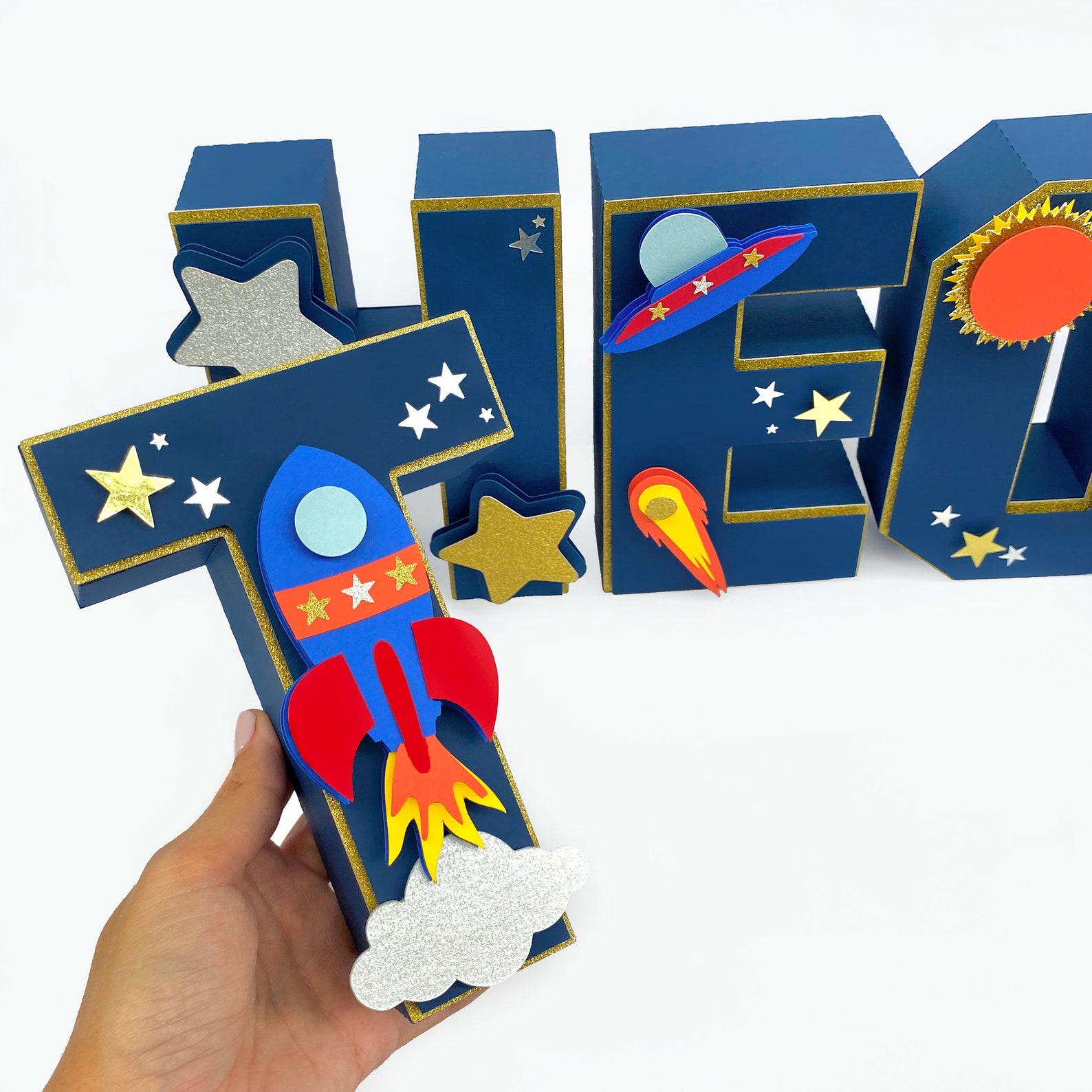 Outer Space 3D Letters Space Birthday Party Astronaut - Etsy