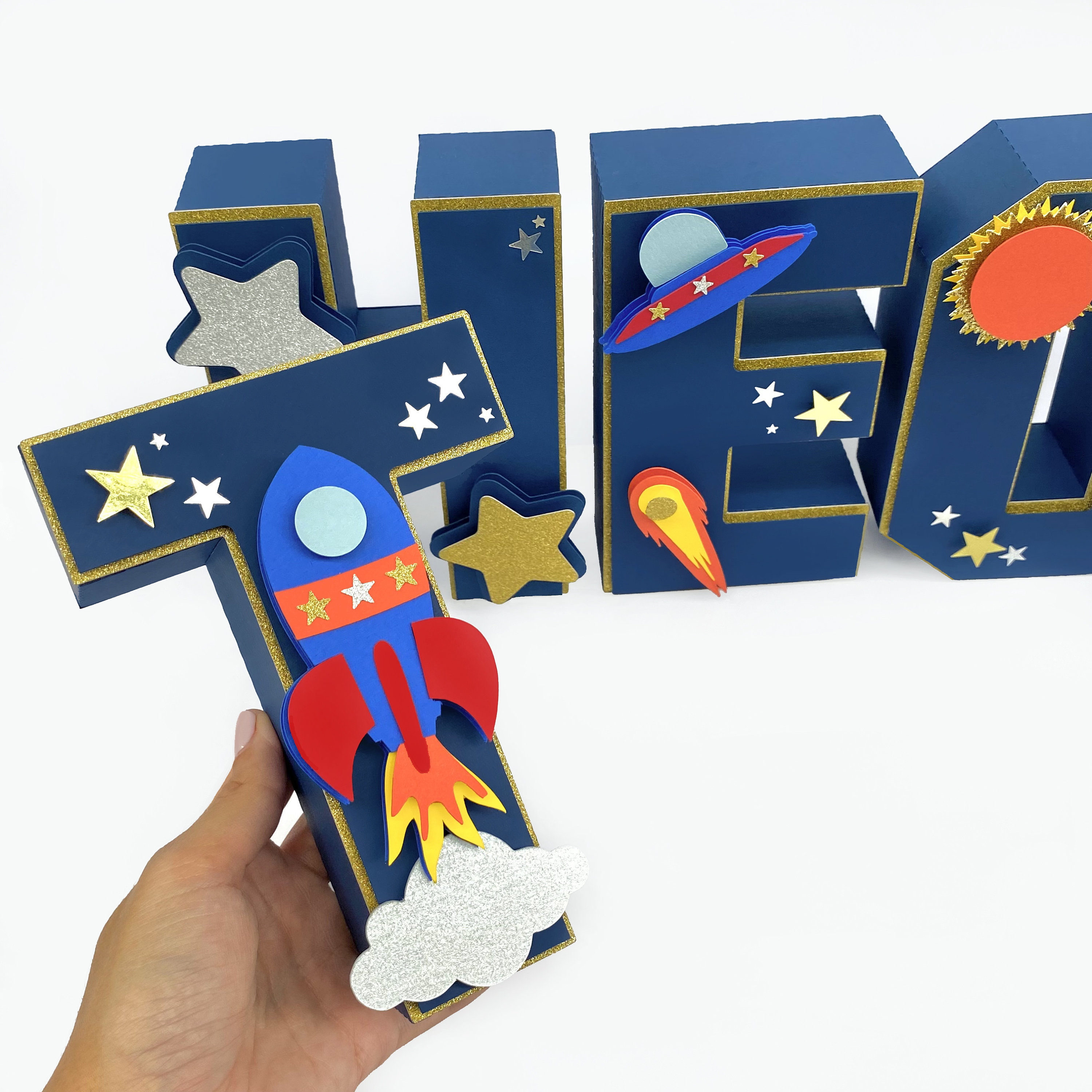 Outer Space 3D Letters Space Birthday Party Astronaut - Etsy