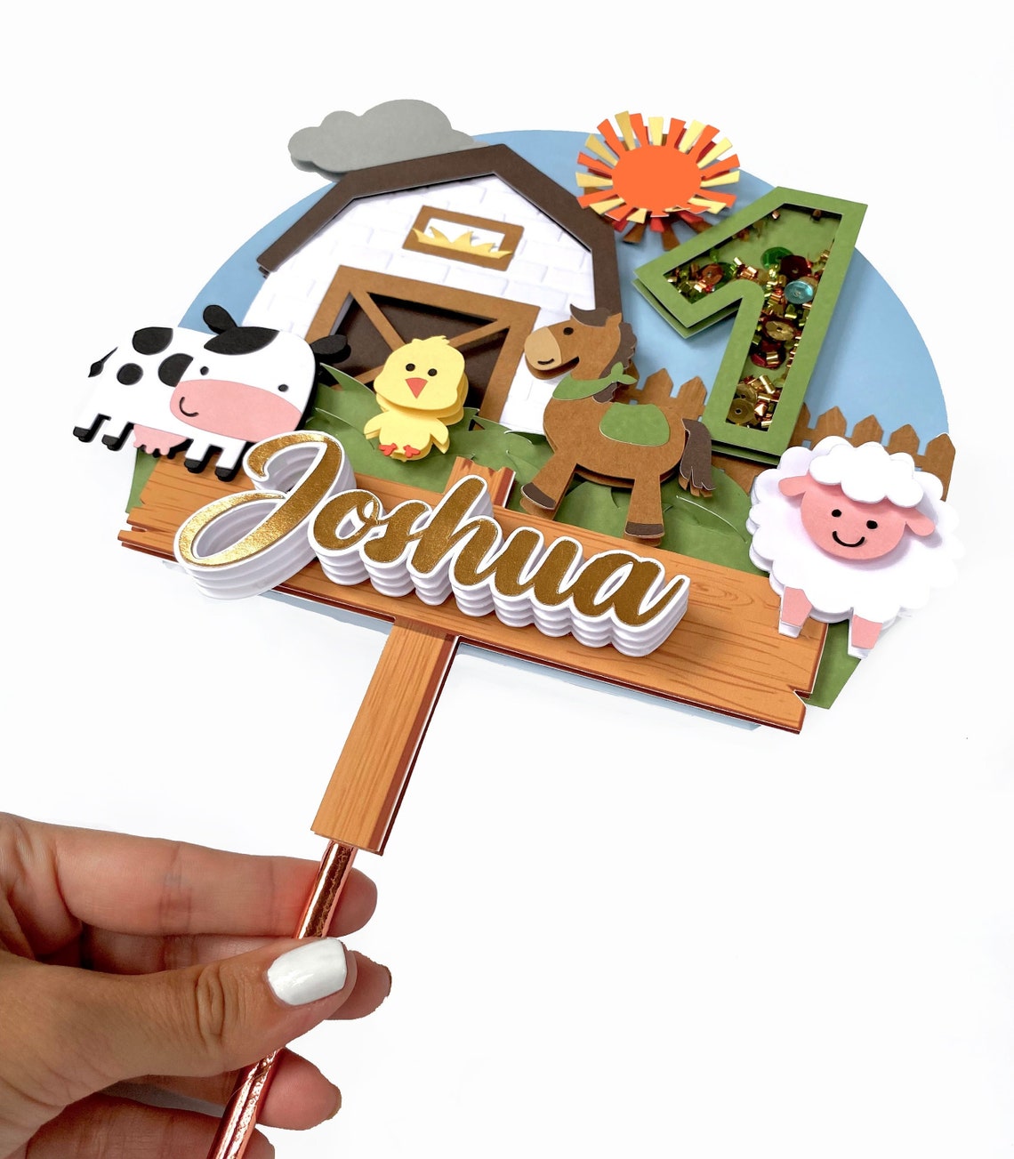 Farm Cake Topper Farm Birthday Decoration Farm Party Decor - Etsy