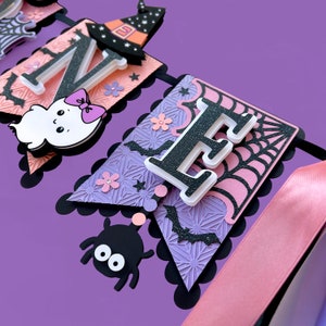 Halloween High Chair Banner, Pink Halloween Banner, Pink Halloween ...