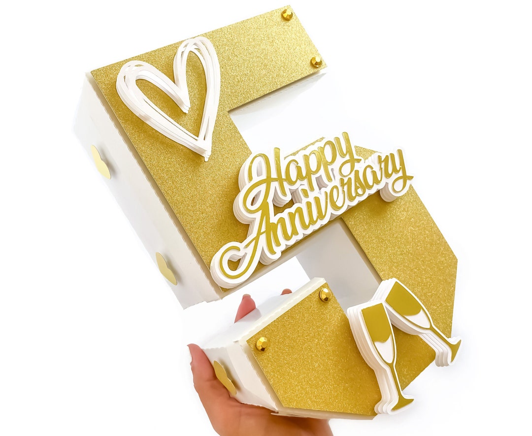 Anniversary Gift Box, Fillable Number Box, Anniversary Letter Box ...