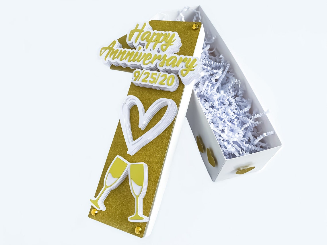 Anniversary Gift Box Fillable Number Box Anniversary Letter | Etsy