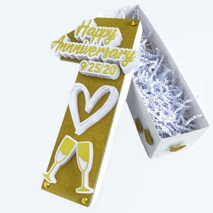 Anniversary Gift Box, Fillable Number Box, Anniversary Letter Box ...