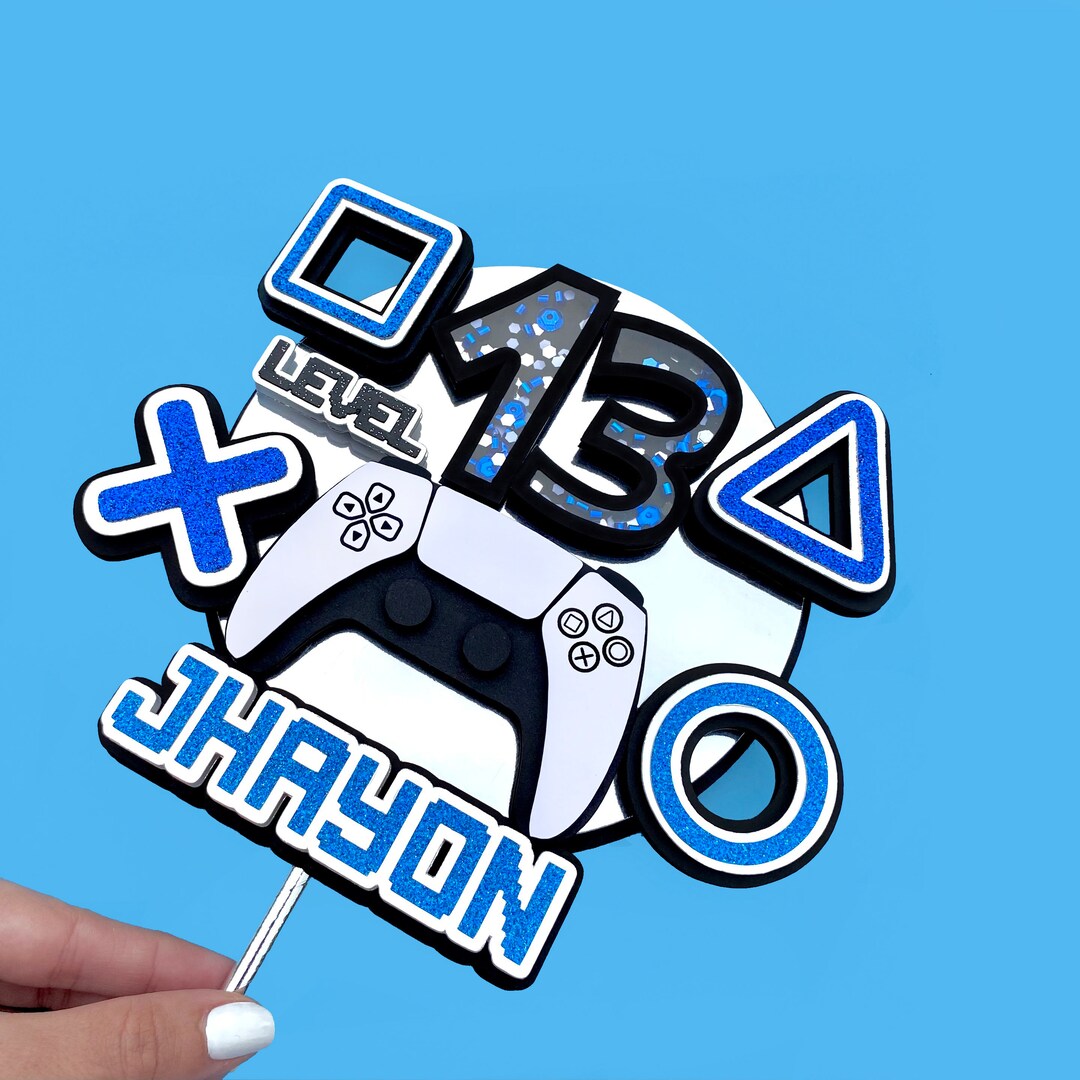 PS5 Cake Topper, Gamer Birthday Party, Gaming Cake Topper Birthday ...