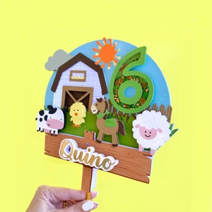 Farm Cake Topper, Farm Birthday Decoration, Farm Party Decor, Barn ...
