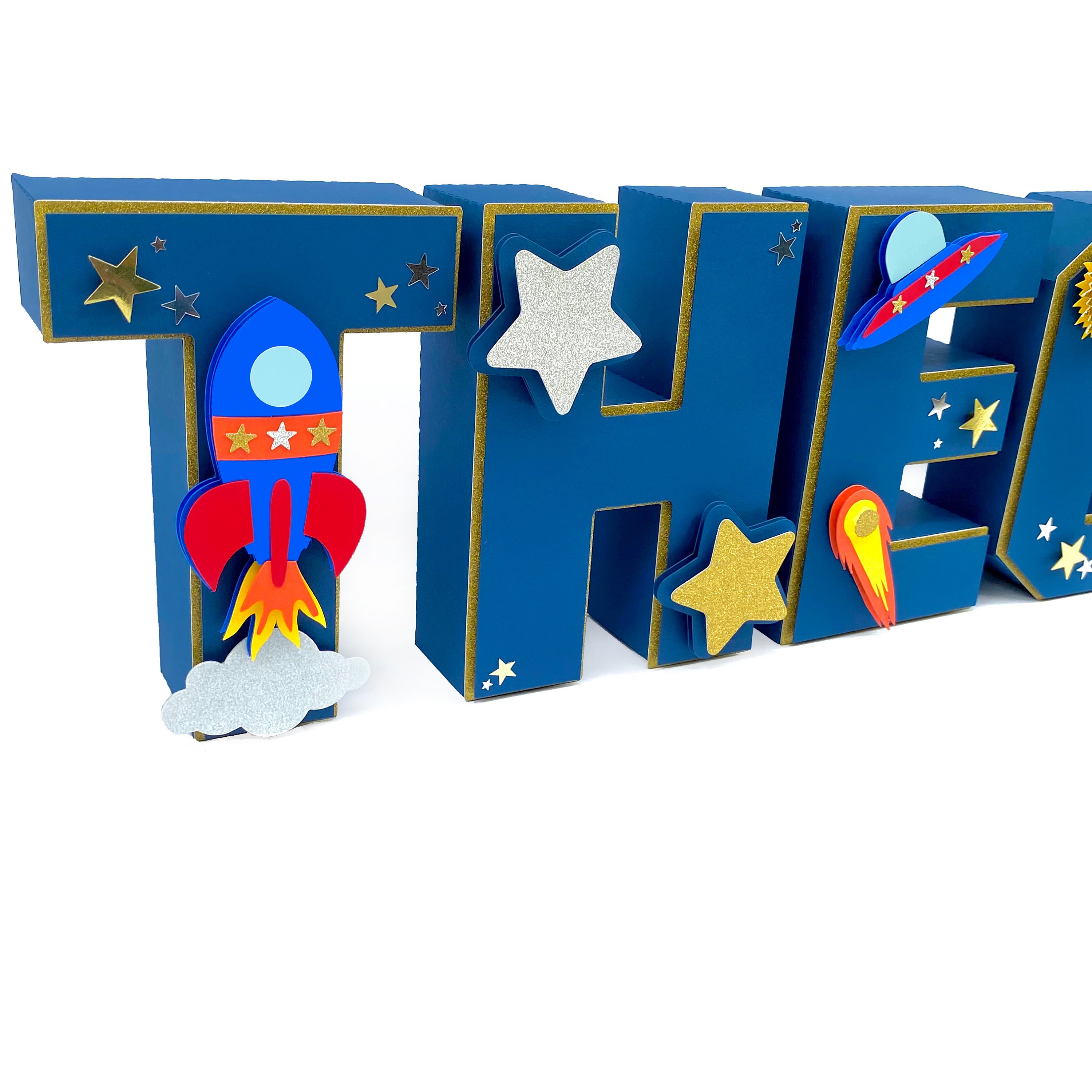 Outer Space 3D Letters Space Birthday Party Astronaut - Etsy